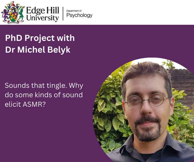 Would you like to get your PhD degree in ASMR or Misophonia research ...